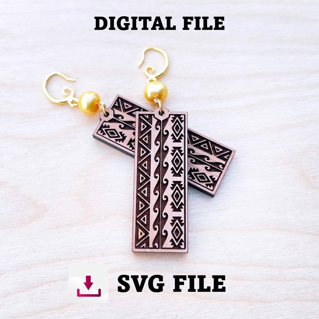 Polynesian Tribal Hawaiian SVG Earrings File / Laser Cut and Earring ...