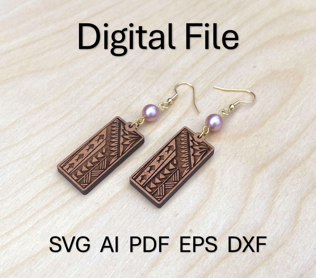 Polynesian Tribal Hawaiian Earrings Digital File JJPE15 / Svg, Pdf, Eps ...