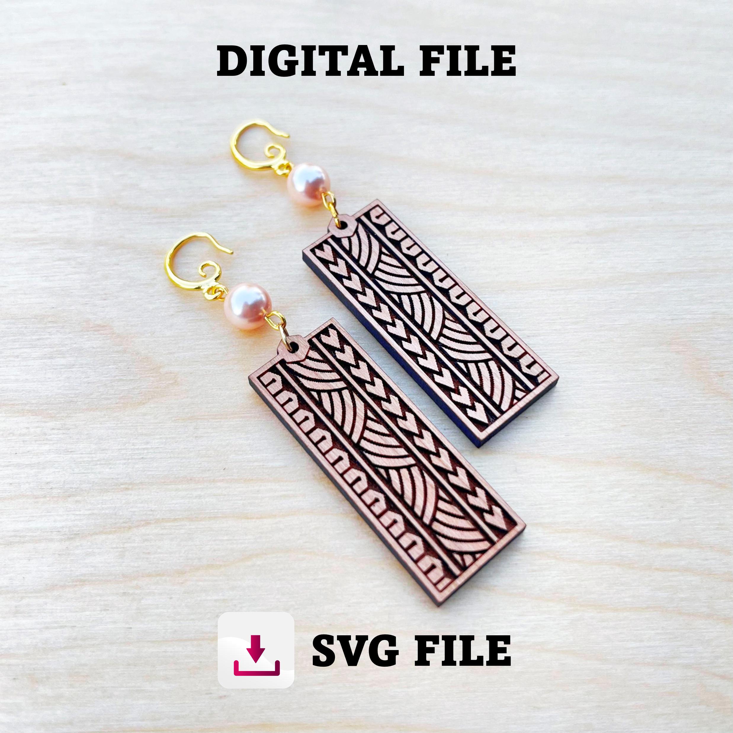 Polynesian Tribal Hawaiian SVG Earrings File / Laser Cut and Earring ...