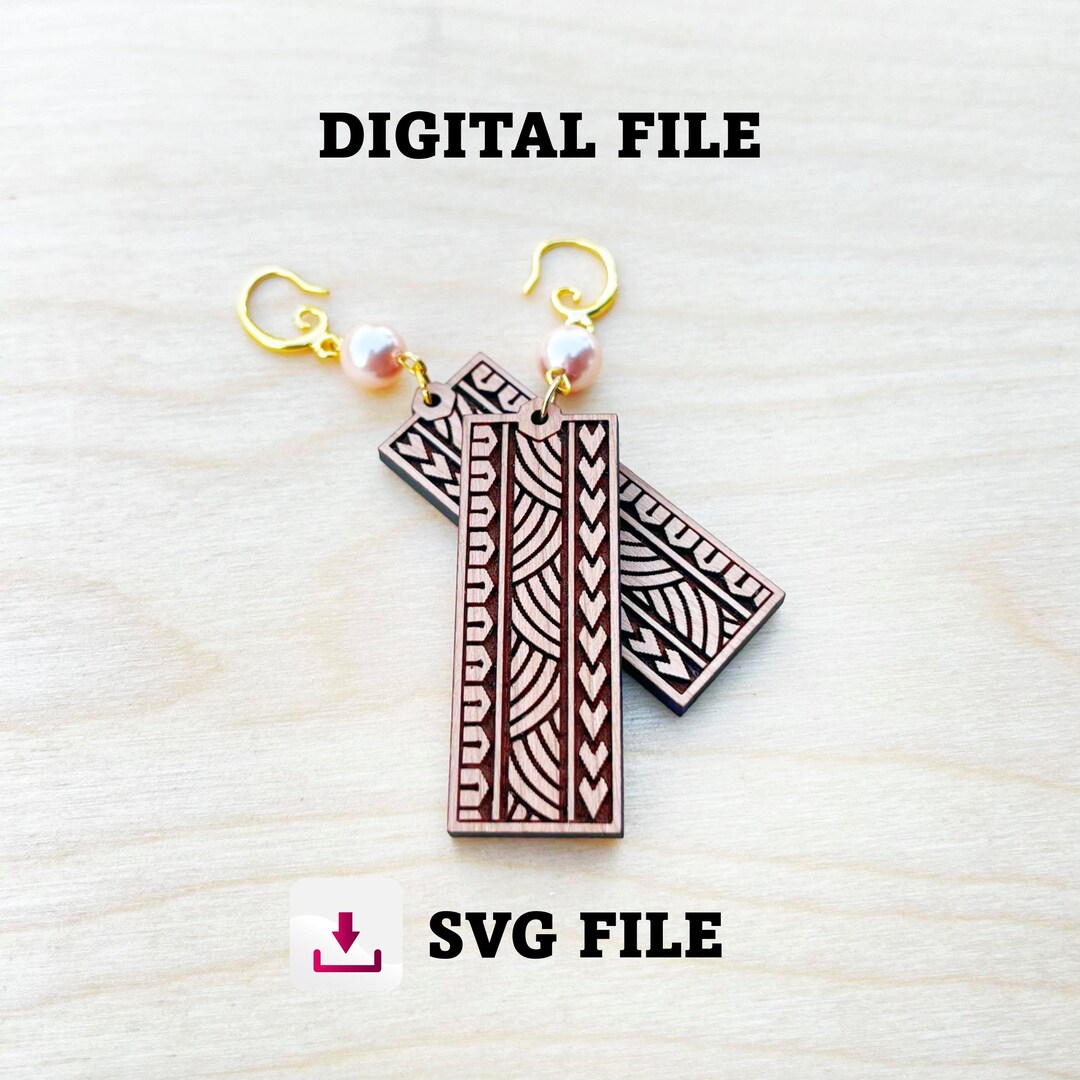 Polynesian Tribal Hawaiian SVG Earrings File / Laser Cut and Earring ...