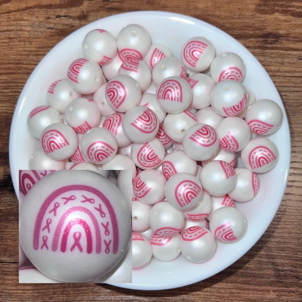 Pink Ribbon Beads - Etsy