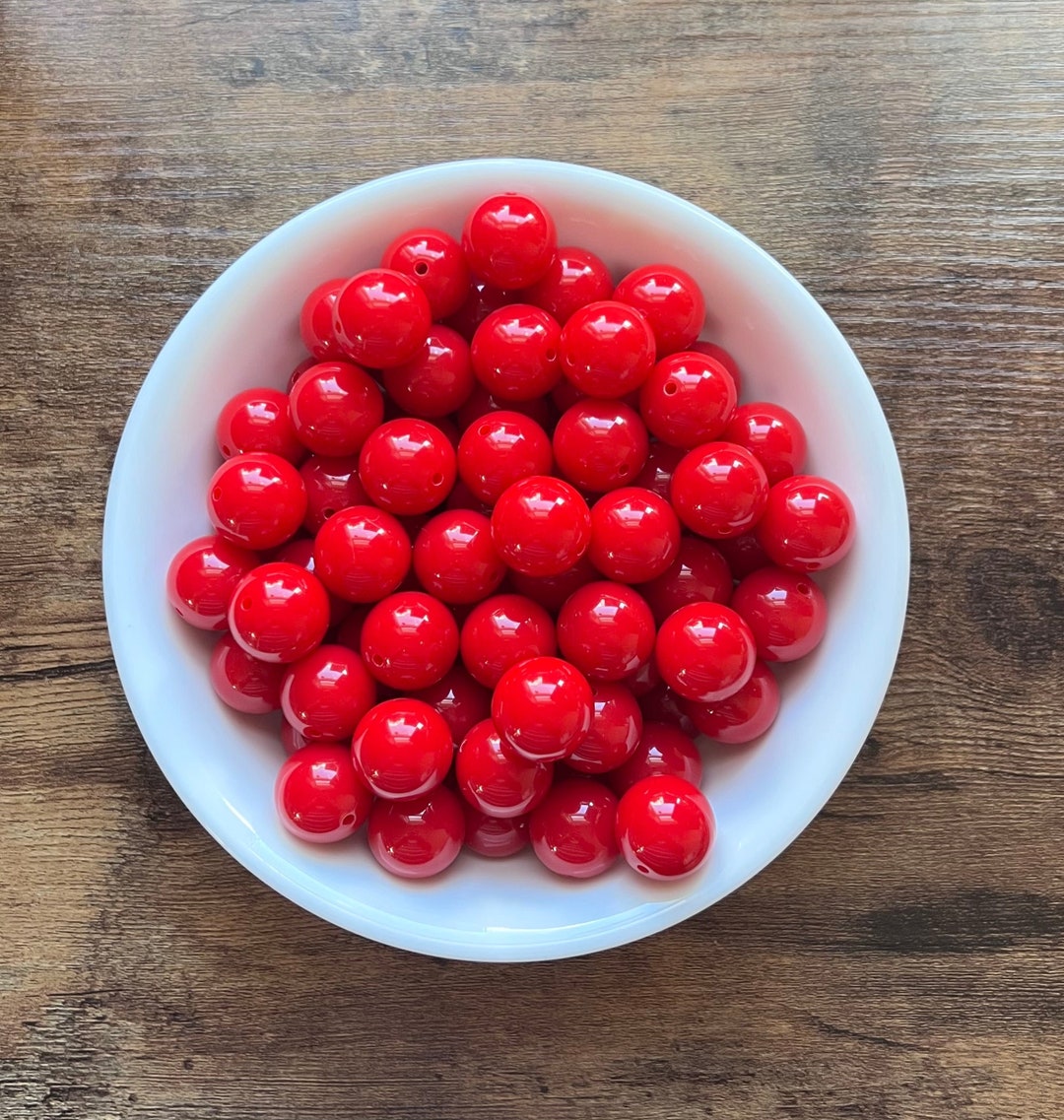 Candy Apple Red | Solid Acrylic Bead | 20 Mm - 5 Count. - Etsy