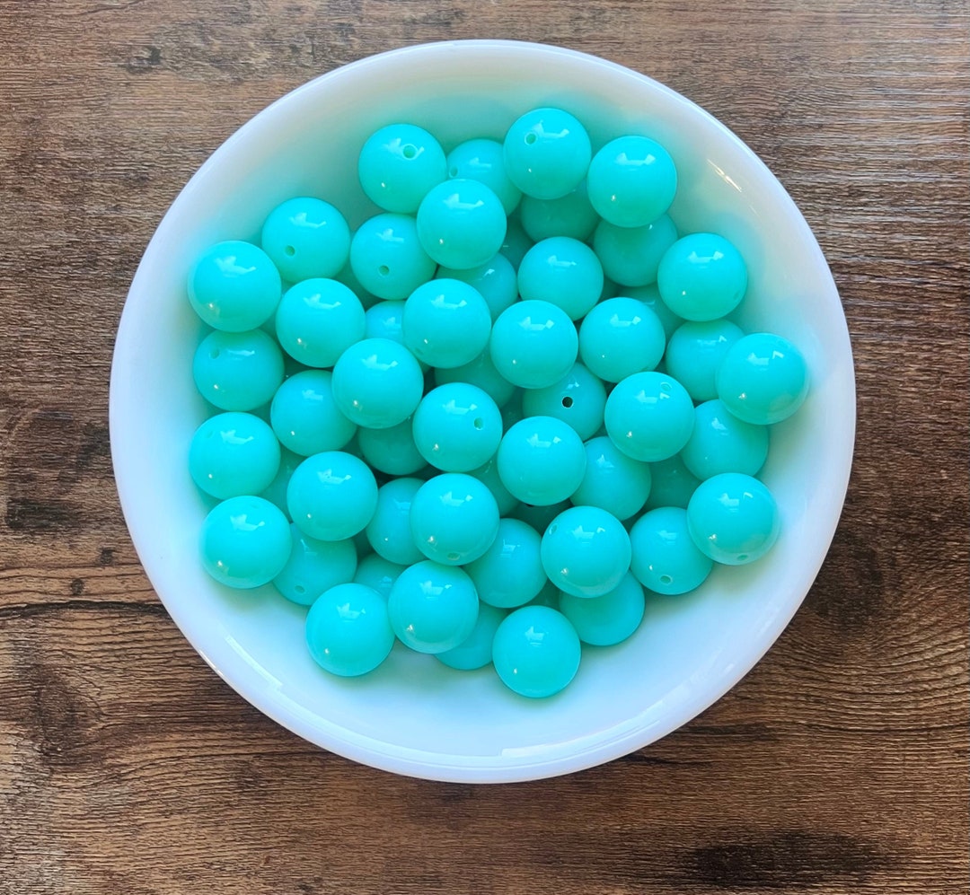 Cyan | Solid Acrylic Bead | 20 Mm - 5 Count. - Etsy