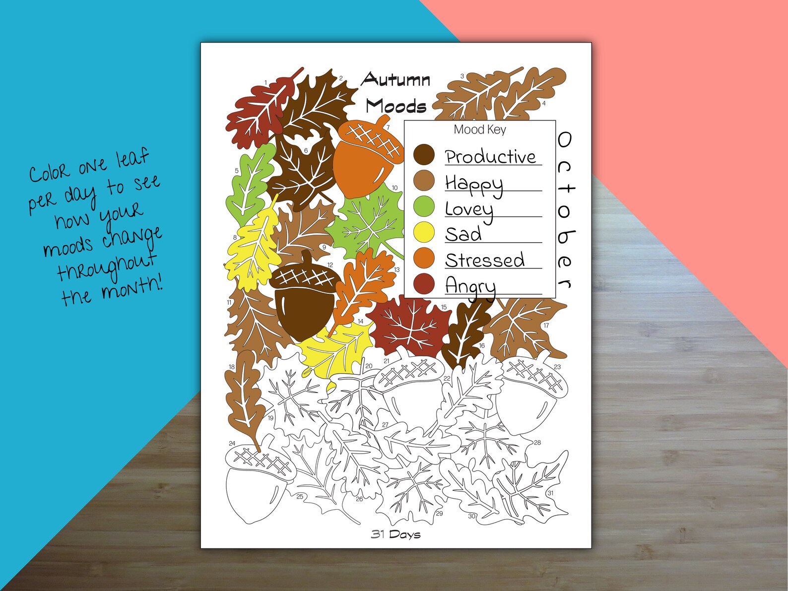 Mood Tracker With Autumn Theme, Printable Mood Tracker, Printable ...