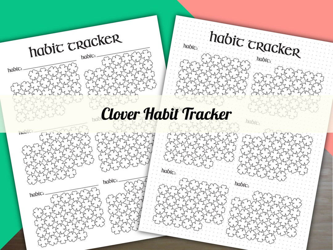Clover Habit Tracker, Monthly Habit Tracker, March Themed Trackers ...