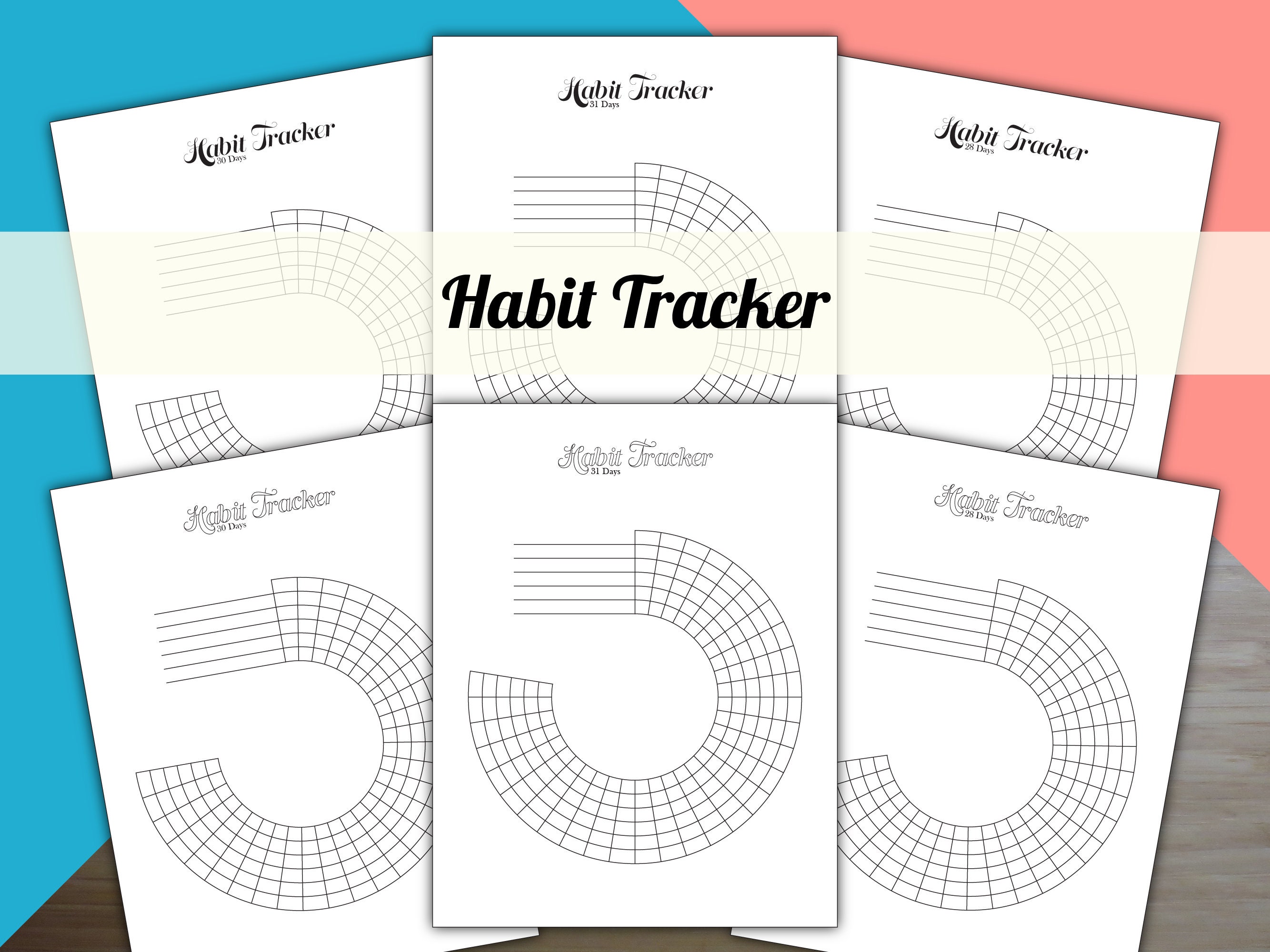 Circular Habit Tracker, Printable Planner Insert, Monthly Habit Tracker ...
