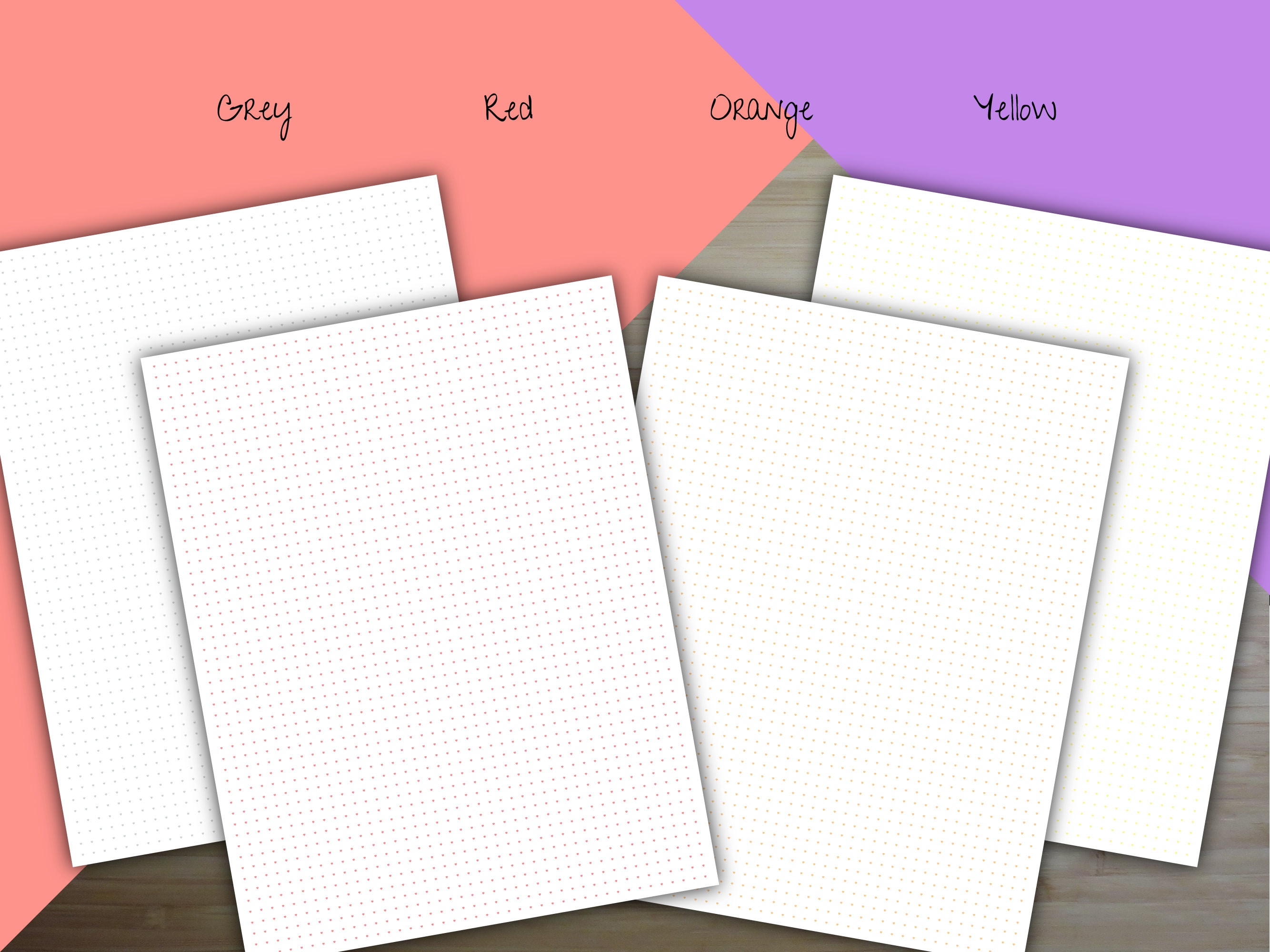 Heart Grid Stationary Dot Grid Stationary Printable - Etsy