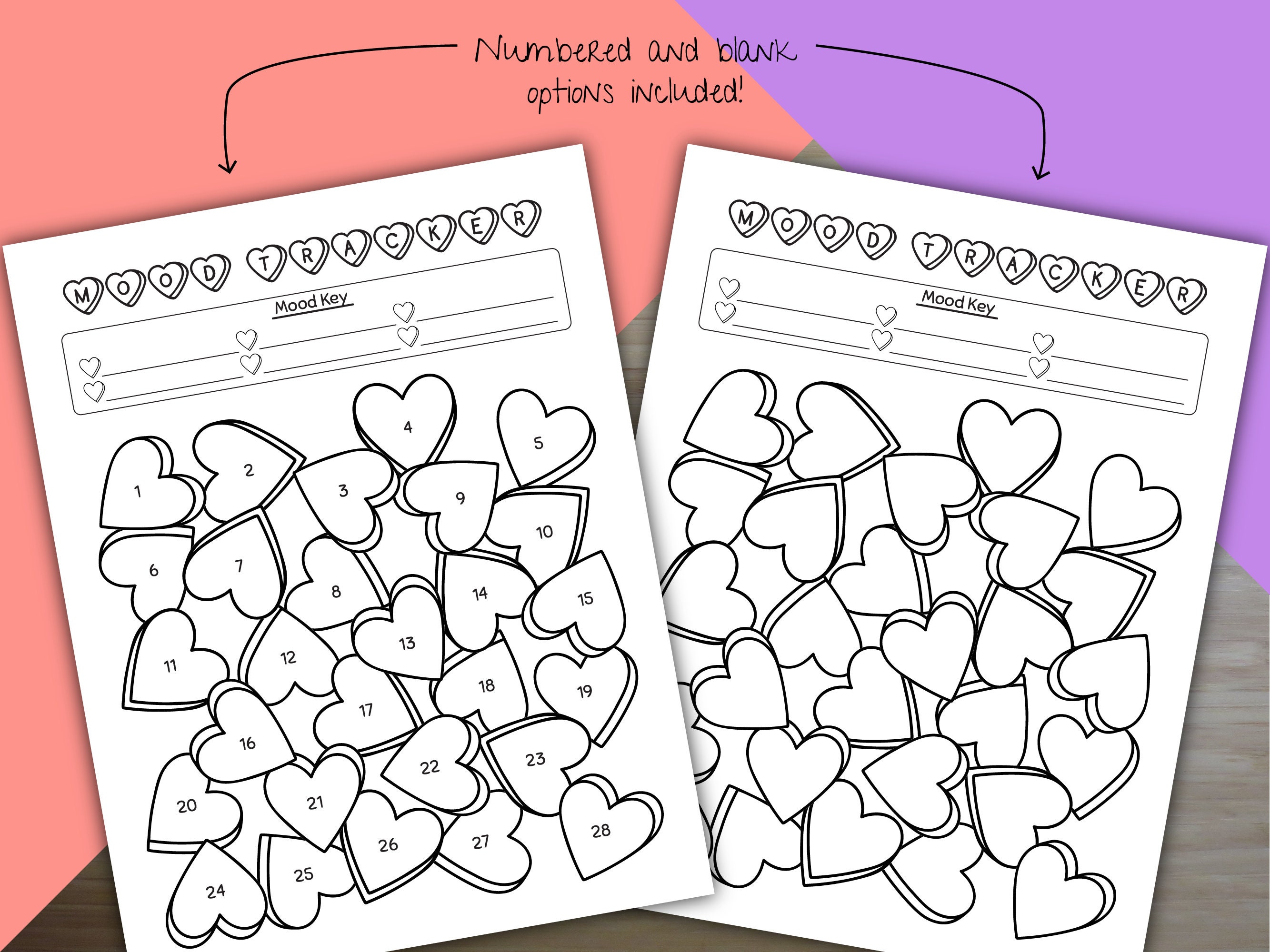 Candy Hearts Mood Tracker, Conversation Hearts Mood Tracker, Monthly ...