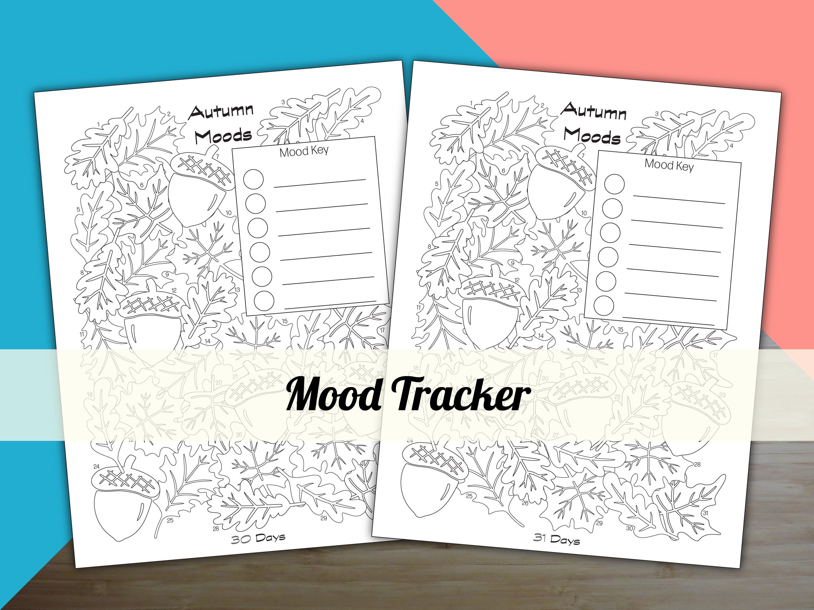 Mood Tracker With Autumn Theme, Printable Mood Tracker, Printable ...