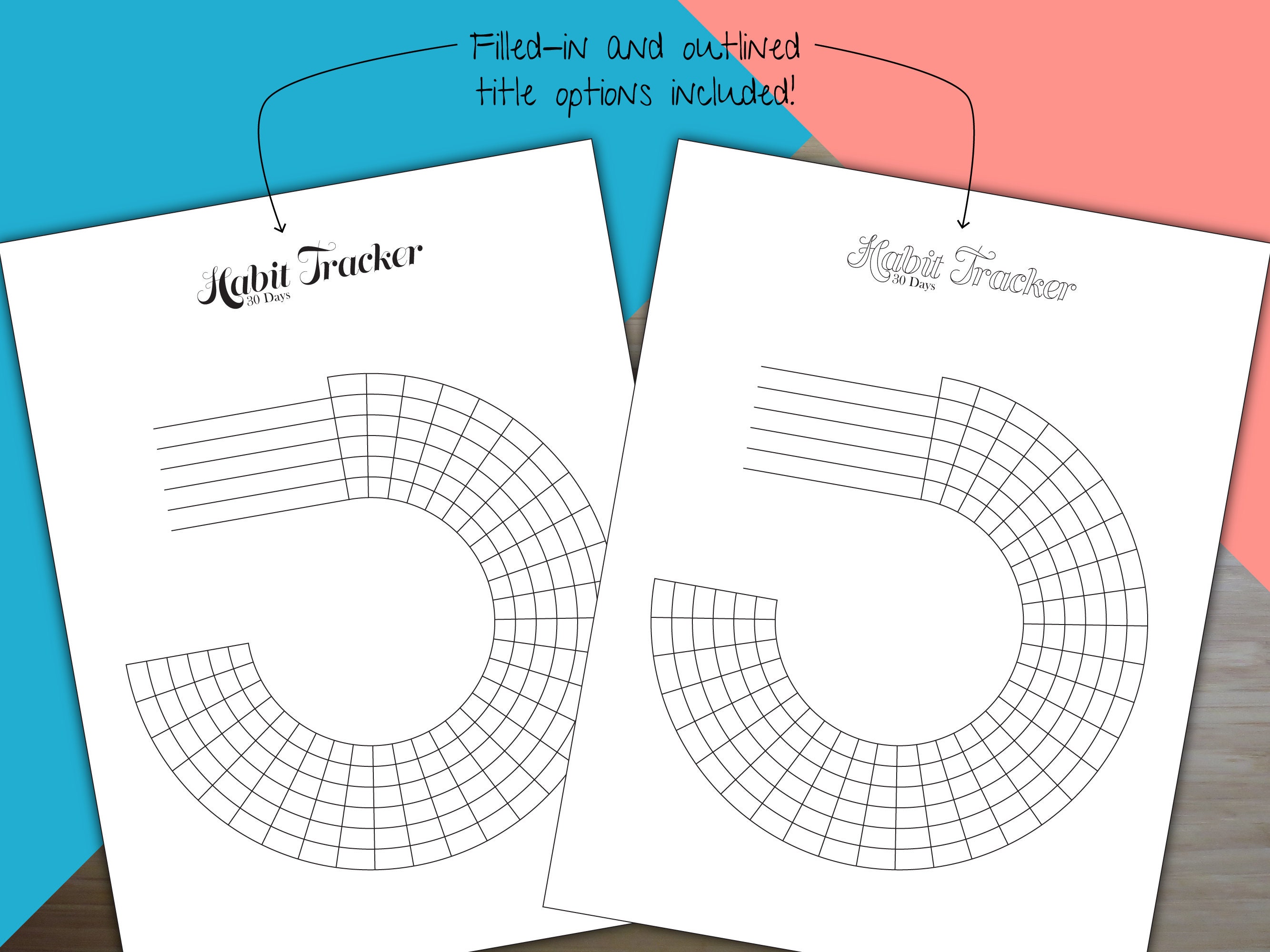 Circular Habit Tracker, Printable Planner Insert, Monthly Habit Tracker ...