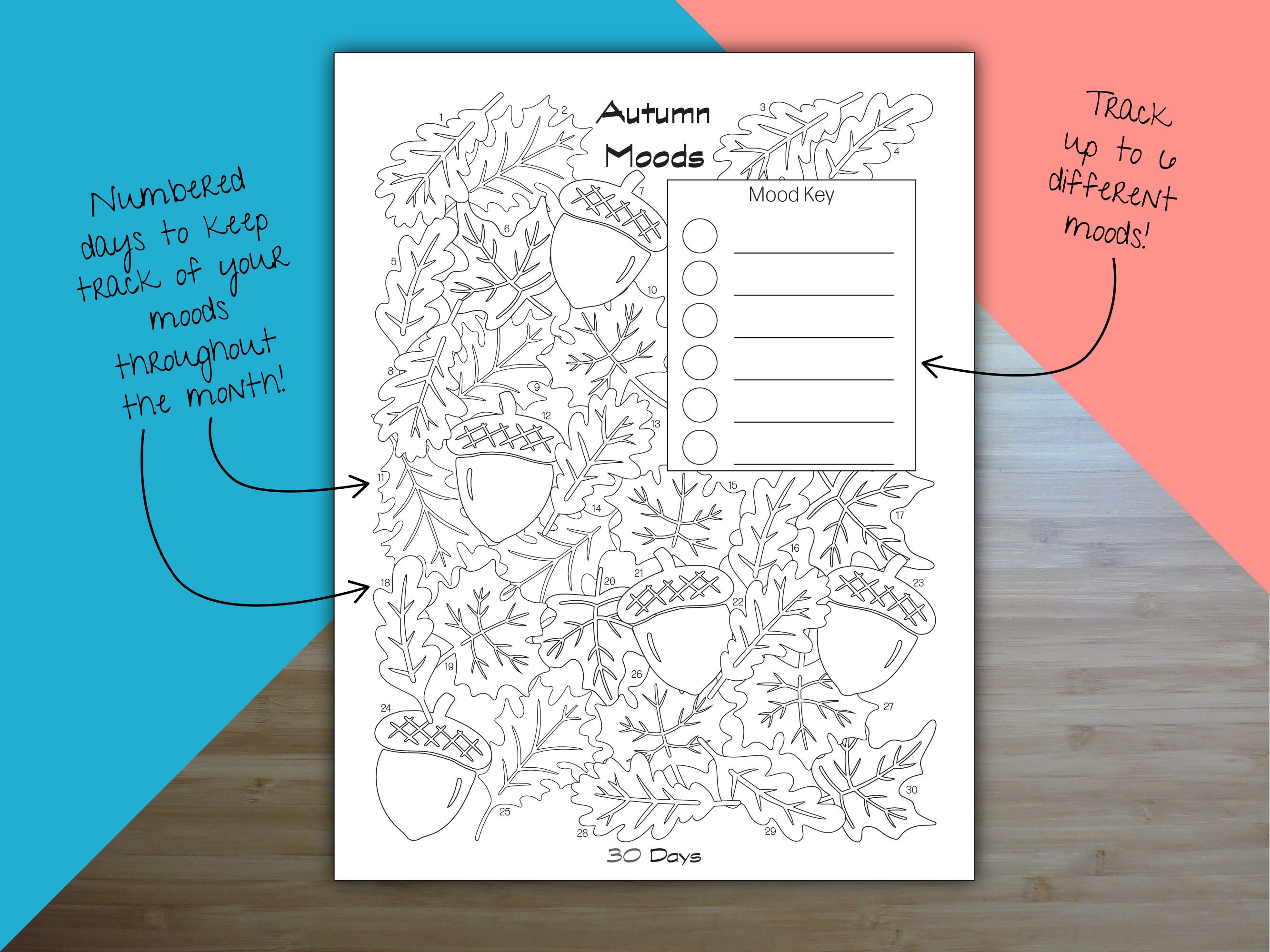 Mood Tracker With Autumn Theme, Printable Mood Tracker, Printable ...