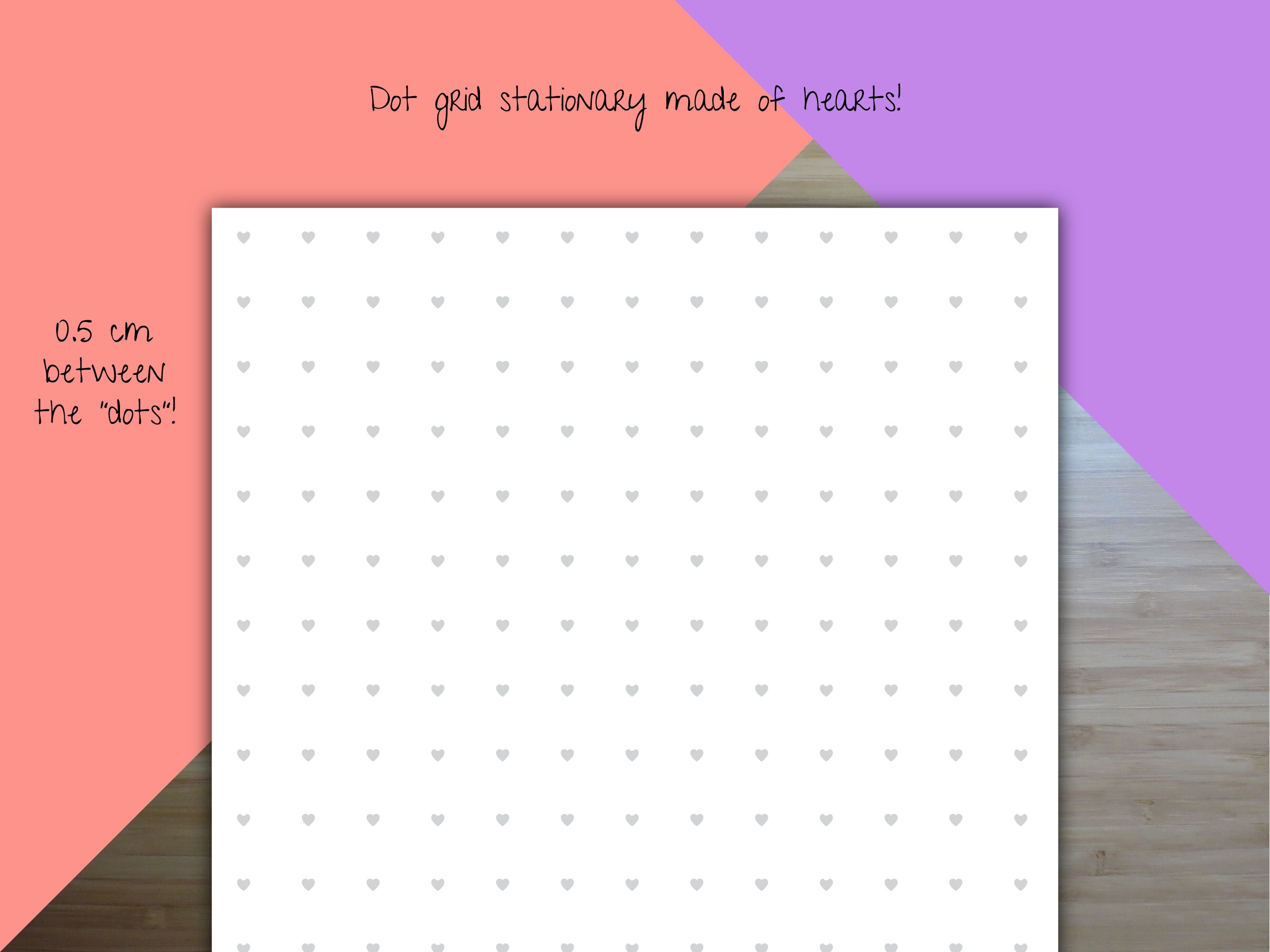 Heart Grid Stationary Dot Grid Stationary Printable - Etsy