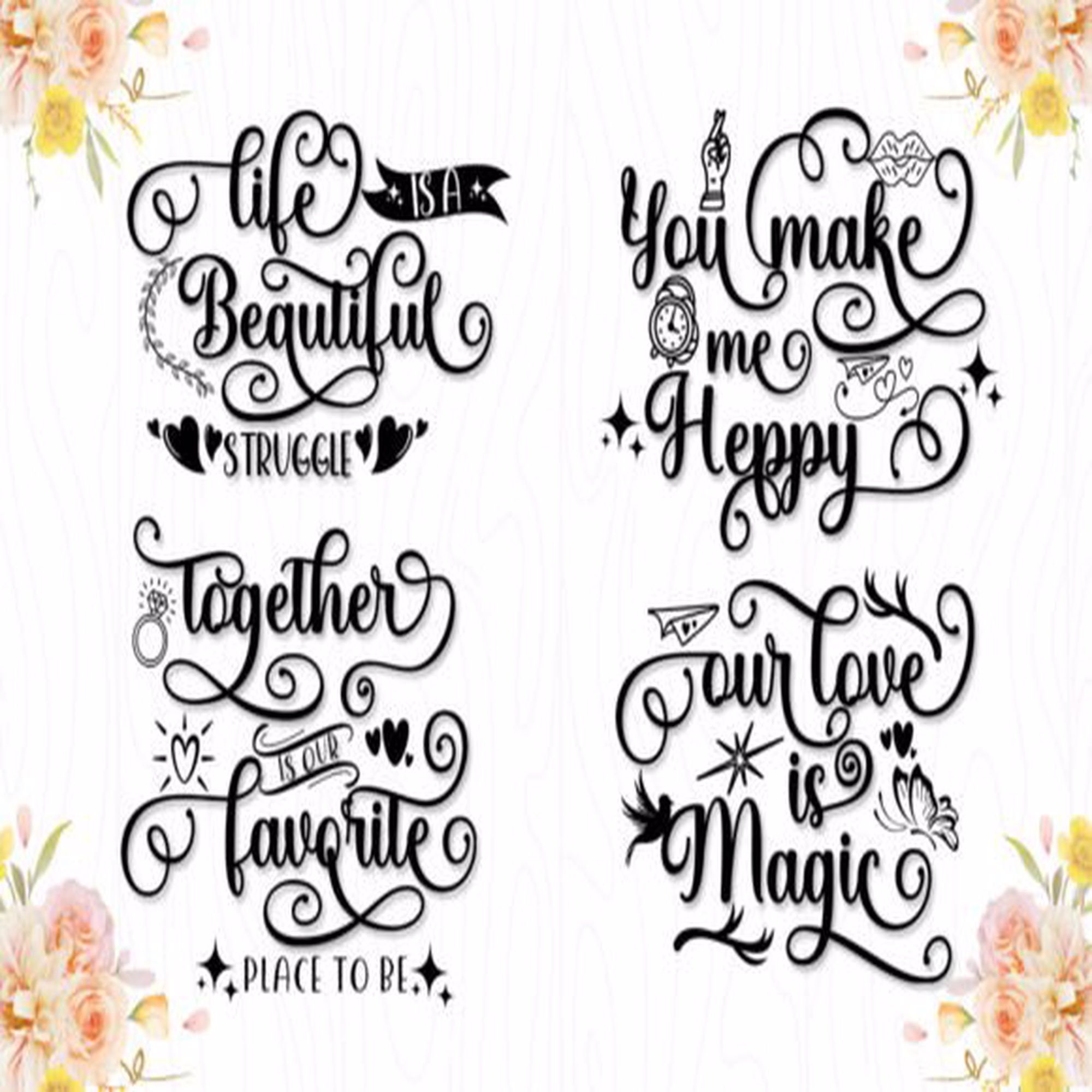 SVG Font Design Files, Silhouette Studio Font Design, Cricut Design ...