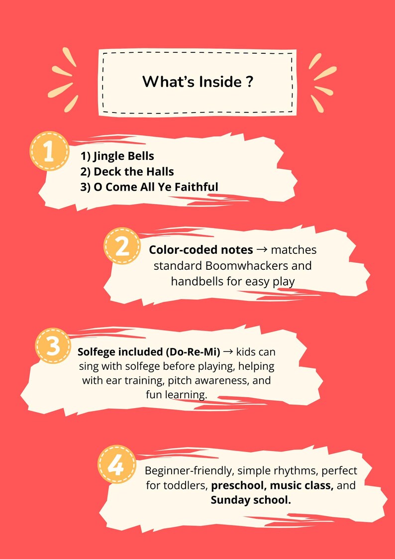 Color-coded Handbell Christmas Songs: Easy Kids Music (3 PDF) - Etsy