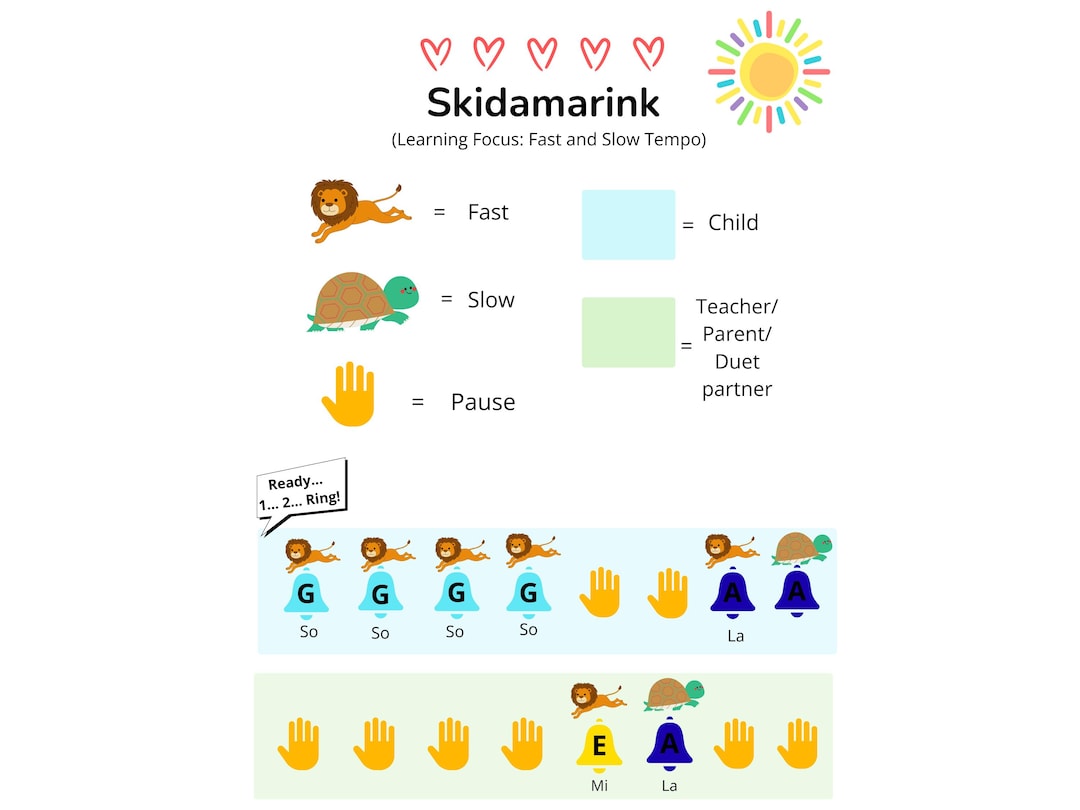 Skidamarink Handbell Music: Preschool Duet Sheet Music (PDF Pattern) - Etsy