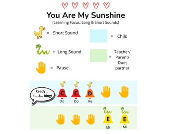 You Are My Sunshine Handbell Music: Preschool Duet (PDF Download) - Etsy