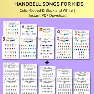 Christmas Handbell Songs Bundle: Color-coded Sheet Music (digital ...
