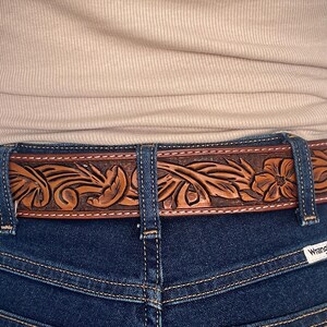 Custom Tooled Leather Belt, Handmade Western Belt - Etsy