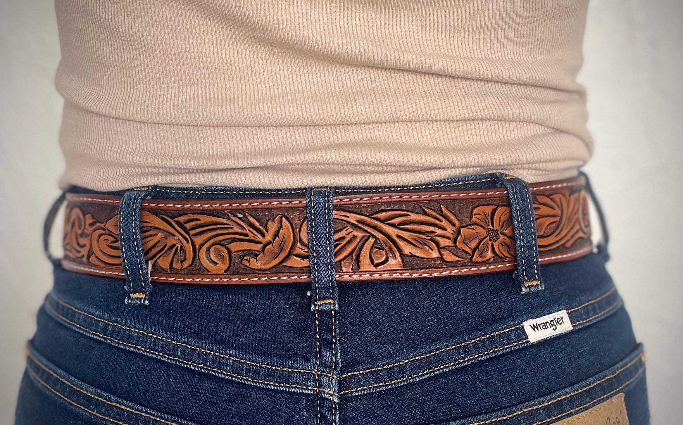 Custom Tooled Leather Belt, Handmade Western Belt - Etsy