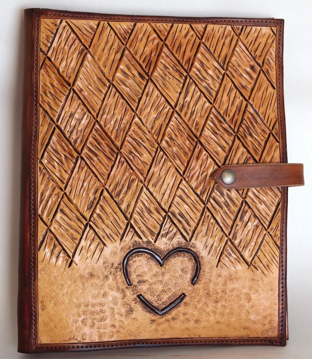 Custom Leather Padfolio. Hand Tooled Leather Padfolio. Logo or ...
