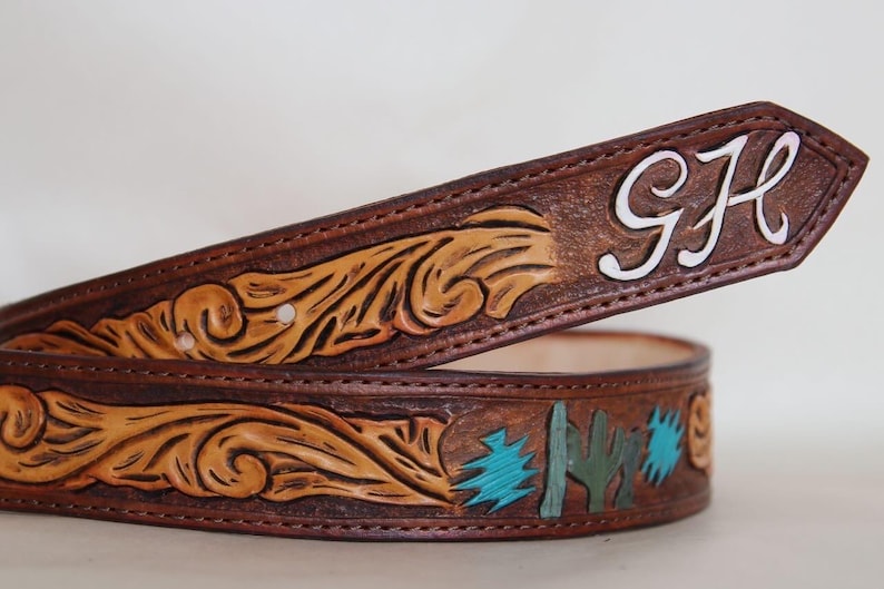 Custom Kids Tooled Leather Belt, Handmade Western Belt for Kids and ...