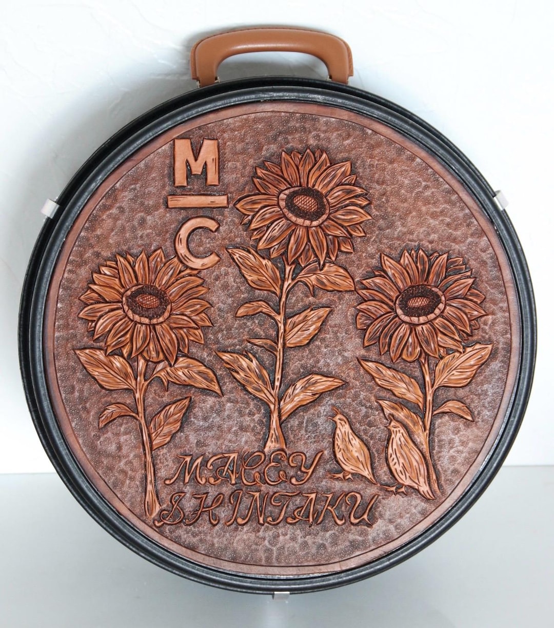 Custom Tooled Leather Rope Can, Sunflower Design // Handtooled ...