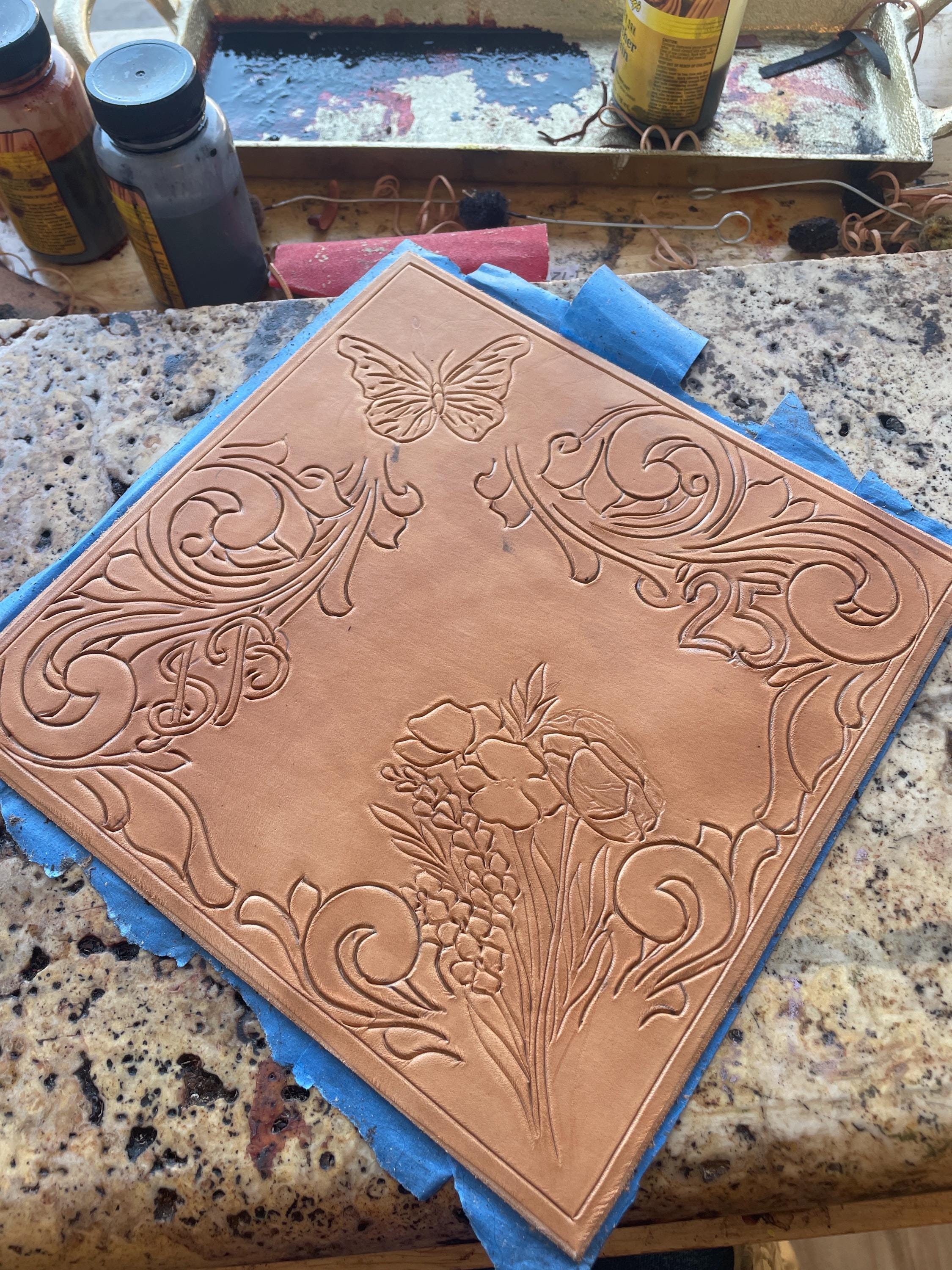 Custom Hand Tooled Grad Cap, Leather Grad Cap, Handmade Western Leather ...