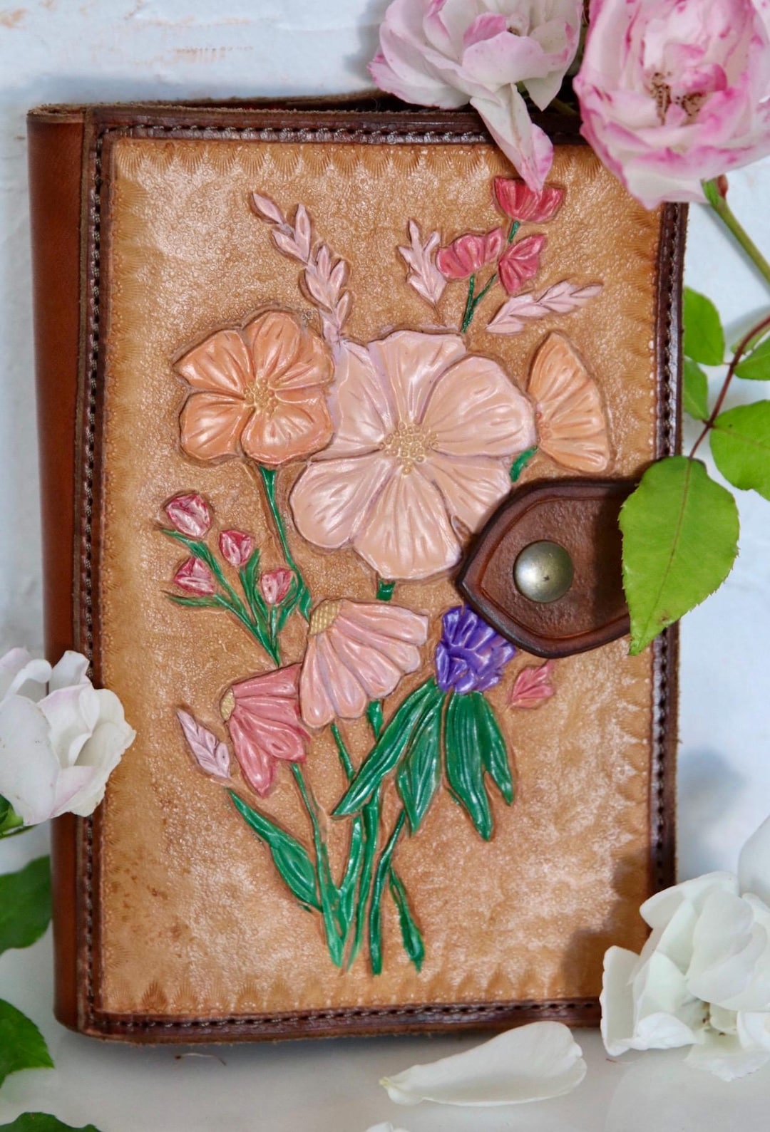 Hand Tooled Personalized Leather Journal Cover, Leather Planner Cover ...