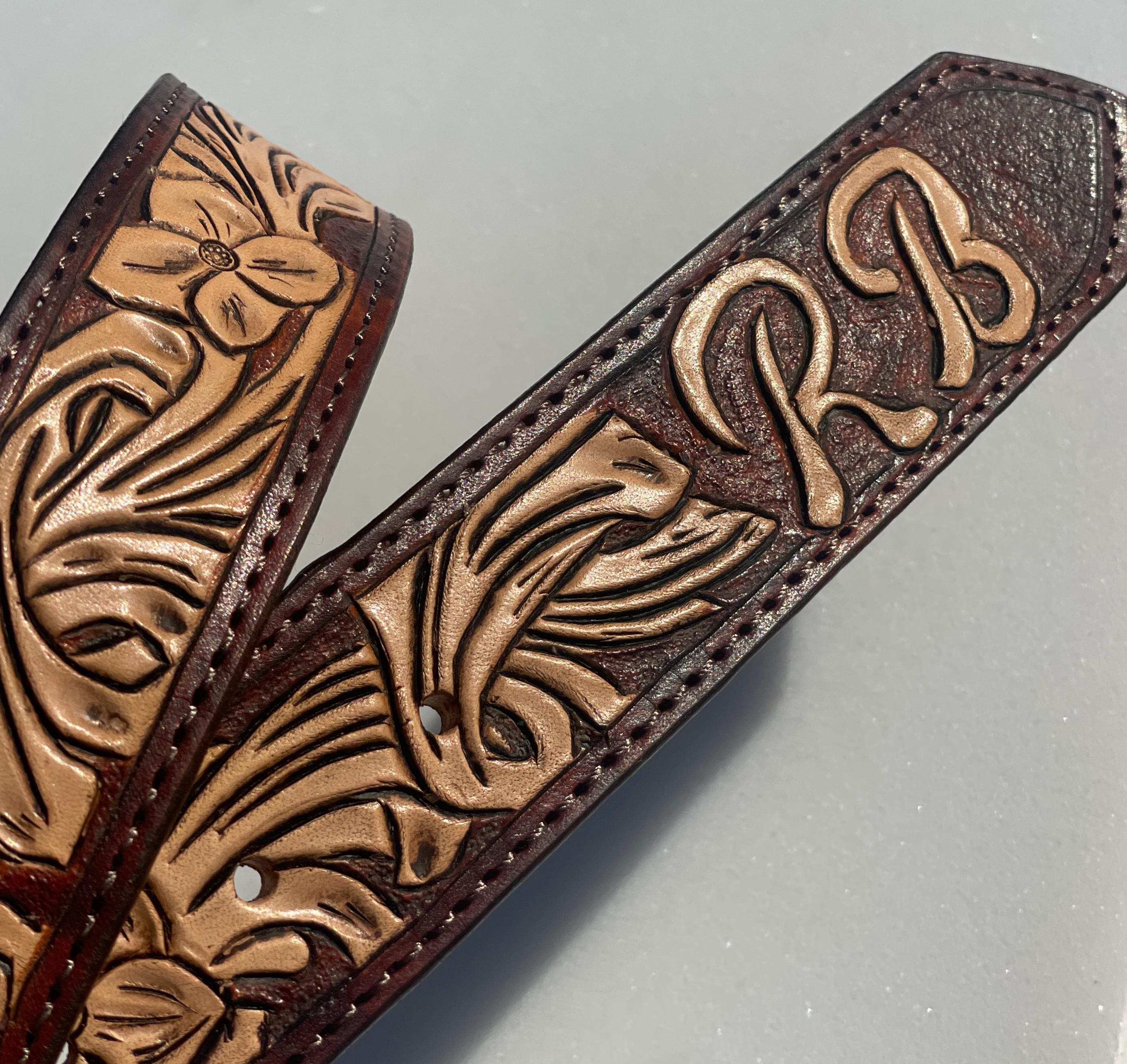 Custom Tooled Leather Belt, Handmade Western Belt - Etsy