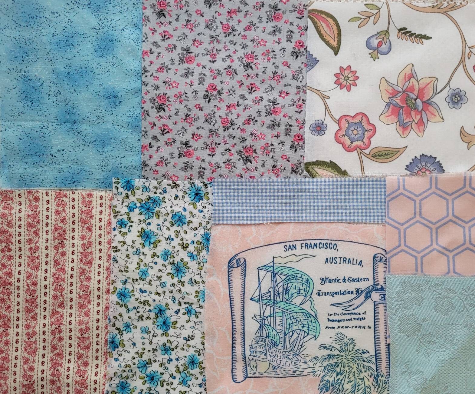 Pretty Blue and Pink Slow Stitch Pack Perfect for Slow - Etsy