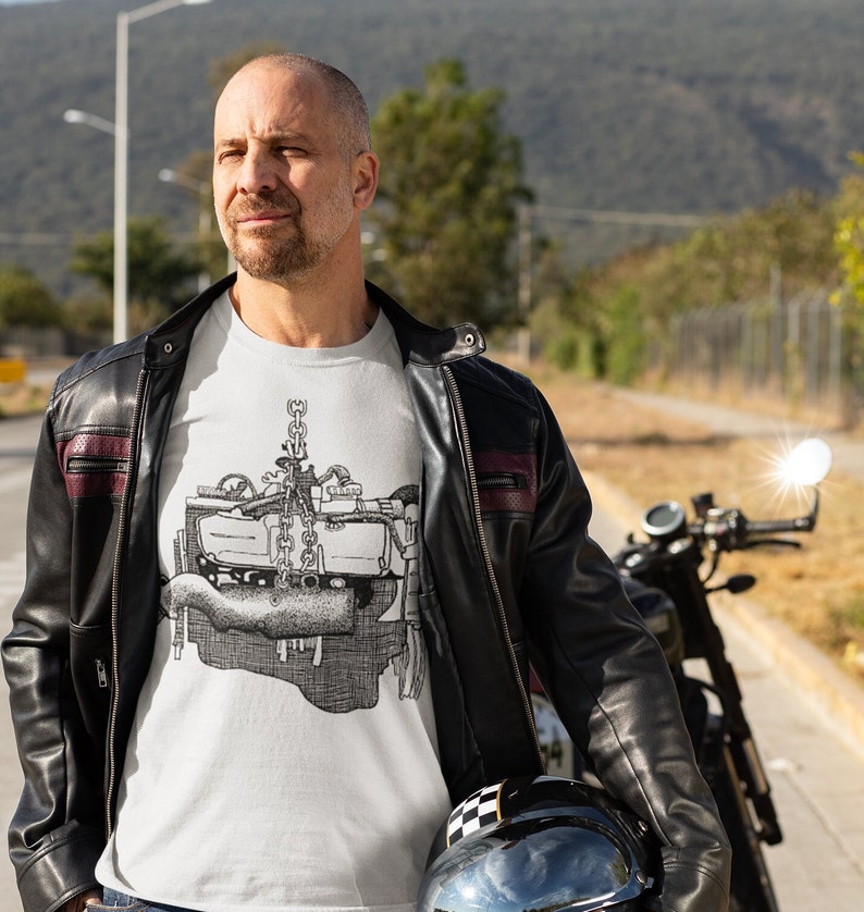 Cruiser Motorcycle Engine Shirt, Muscle Car Motor Tee, Mechanic Shirt ...