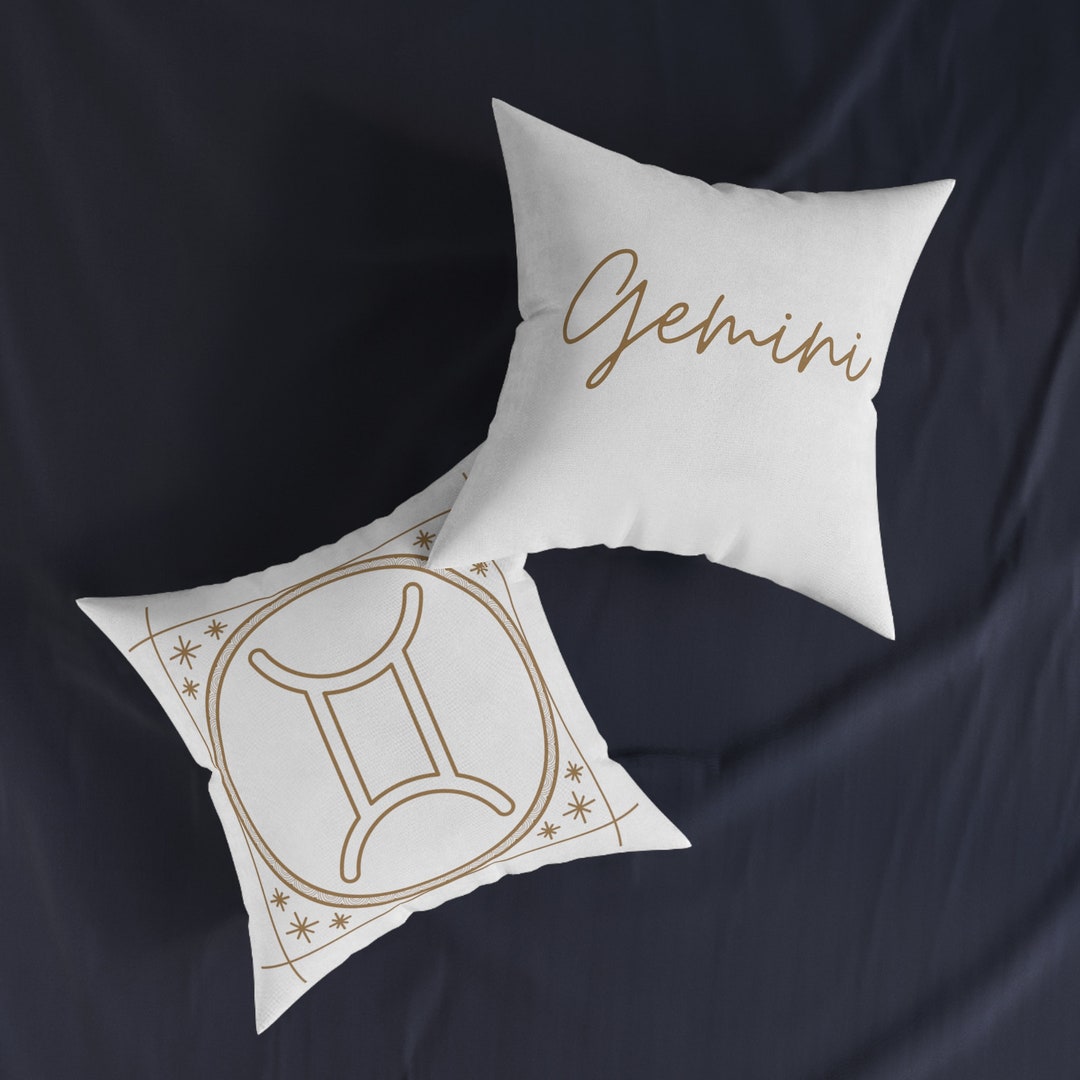 White Gemini Square Pillow - Etsy