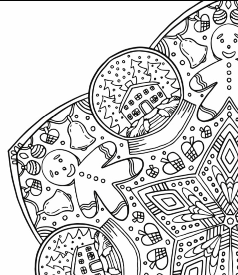 Christmas Themed Mandalas Coloring Pages (10 Page Coloring Book ...