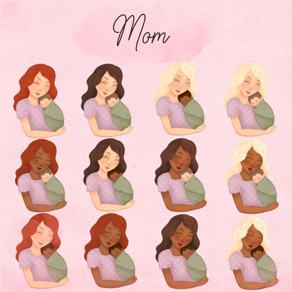 Mothers Day Digital Clipart - Etsy