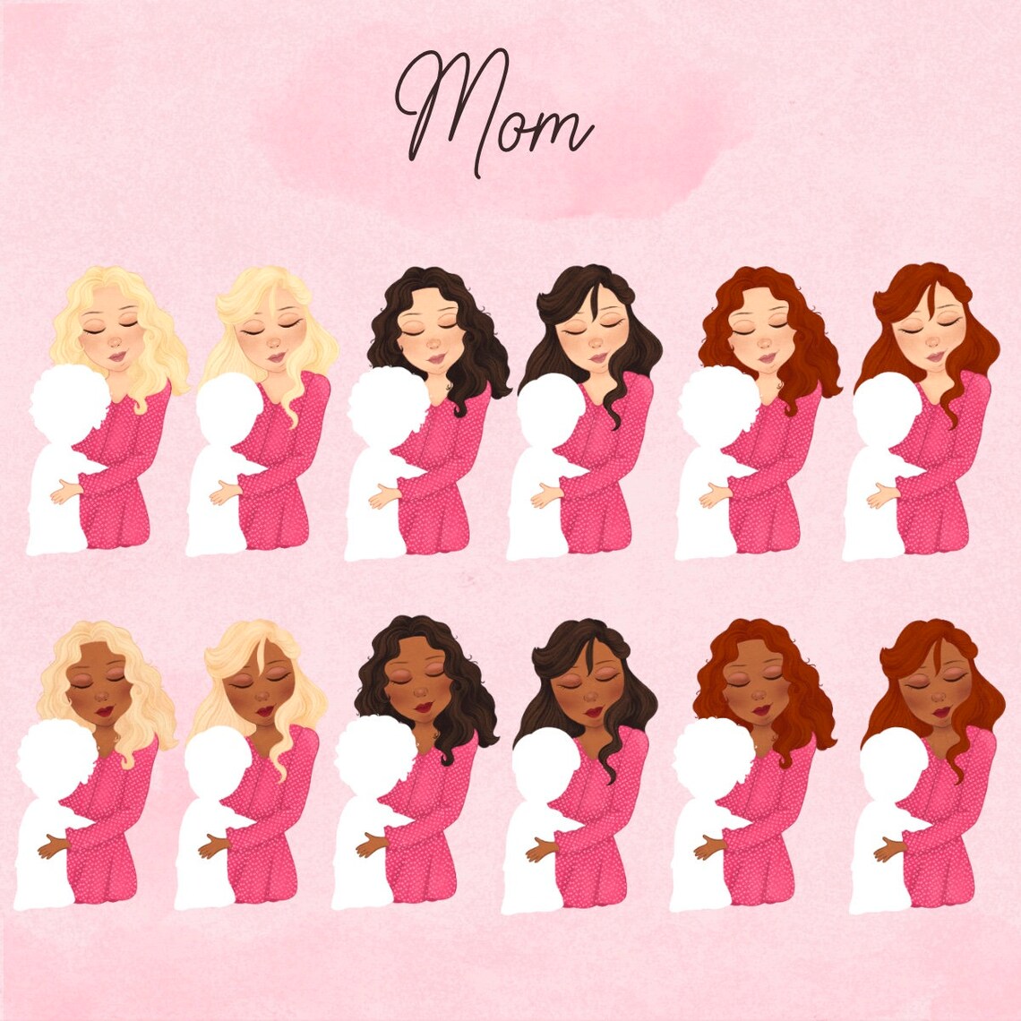 Mothers Day Digital Clipart - Etsy