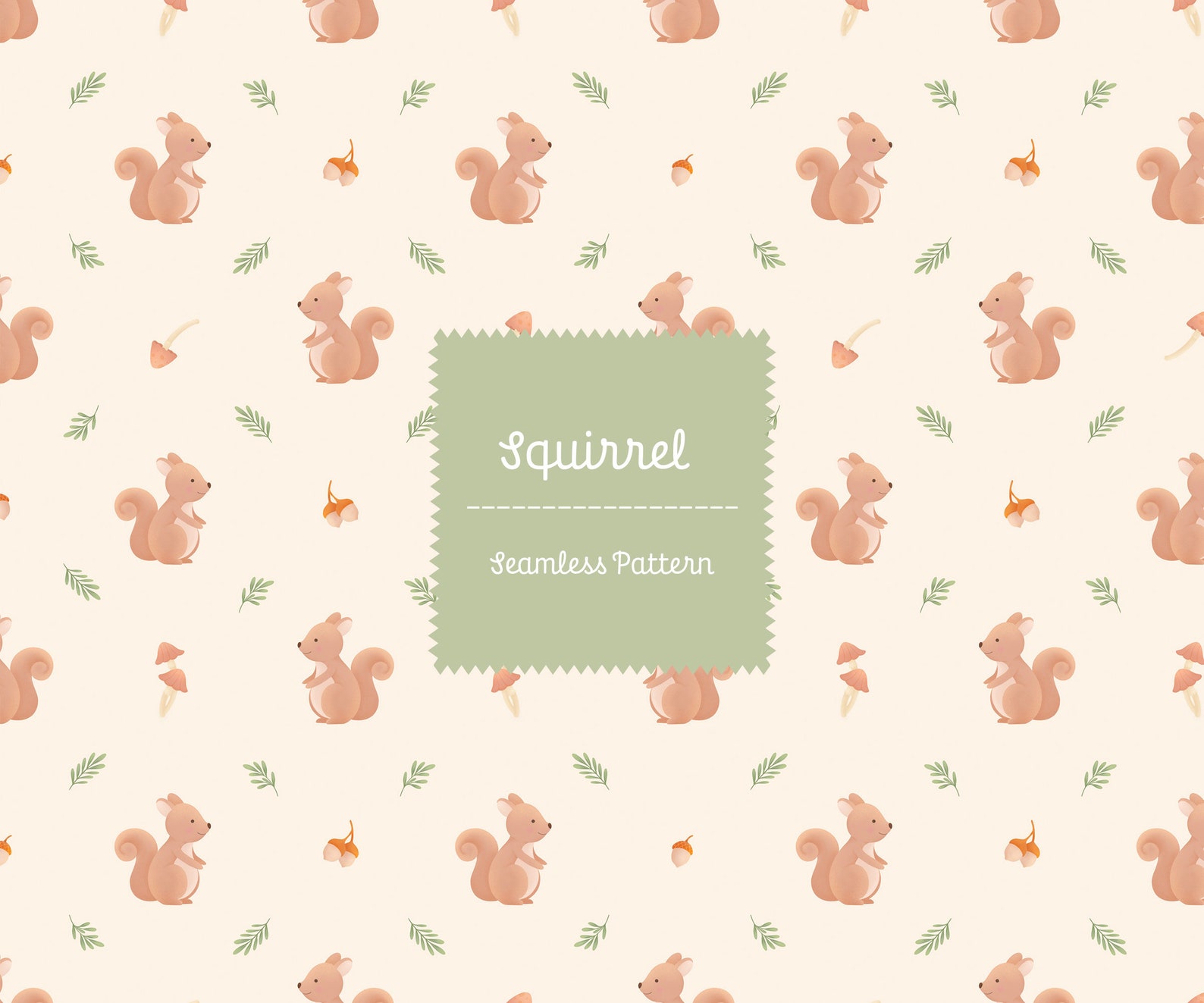 Woodland, Squirrel Seamless Pattern, Fabric Pattern, Repeat Tile ...