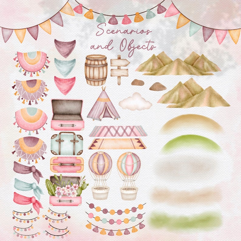 Llama Cactus Clipart Digital Watercolor - Etsy