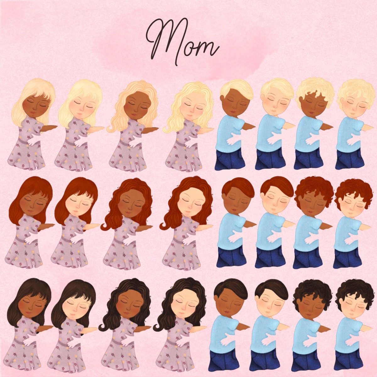 Mothers Day Digital Clipart - Etsy