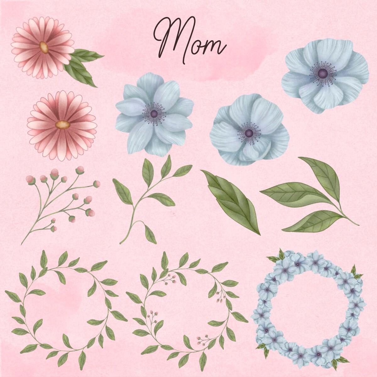Mothers Day Digital Clipart - Etsy