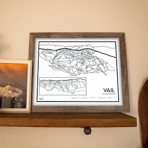 Vail Printable Ski Map, Vail Mountain Trail Map, Mountain Wall Art ...