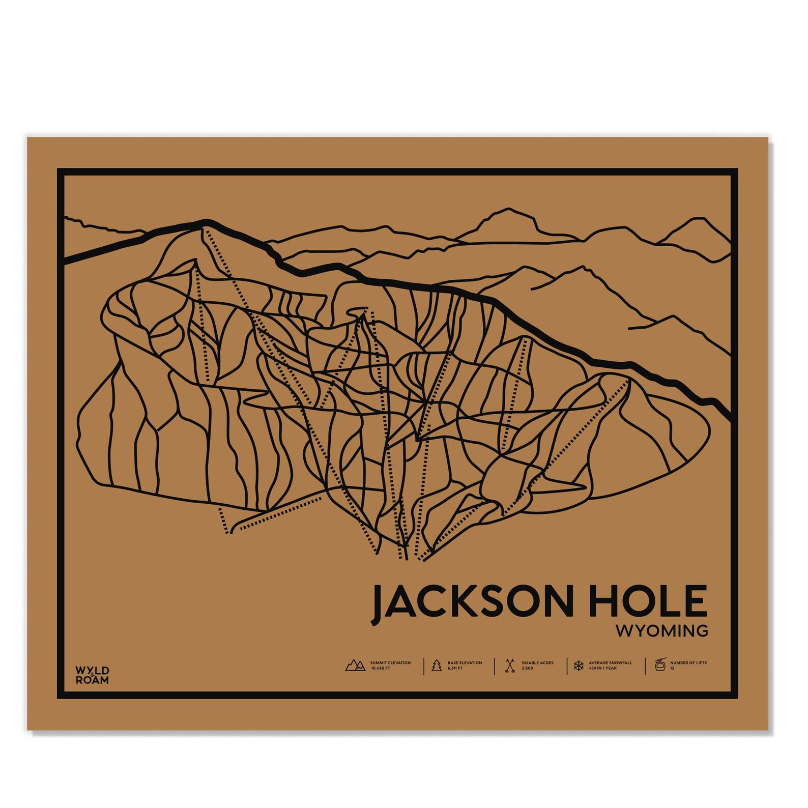 Jackson Hole Trail Map - Etsy