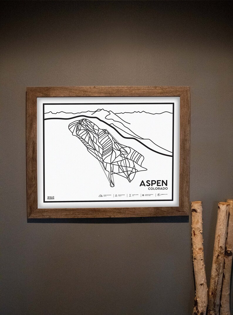 Aspen Printable Ski Map Art, Aspen Trail Map, Aspen Wall Art, Aspen ...