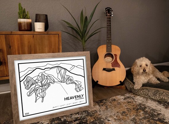 Heavenly Printable Ski Map Heavenly Trail Map Mountain Wall - Etsy