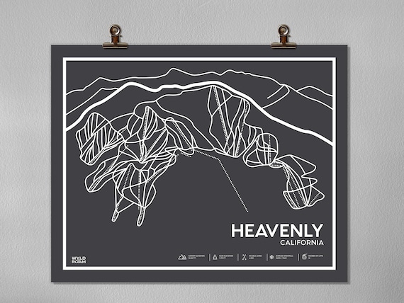 Heavenly Printable Ski Map Heavenly Trail Map Mountain Wall | Etsy