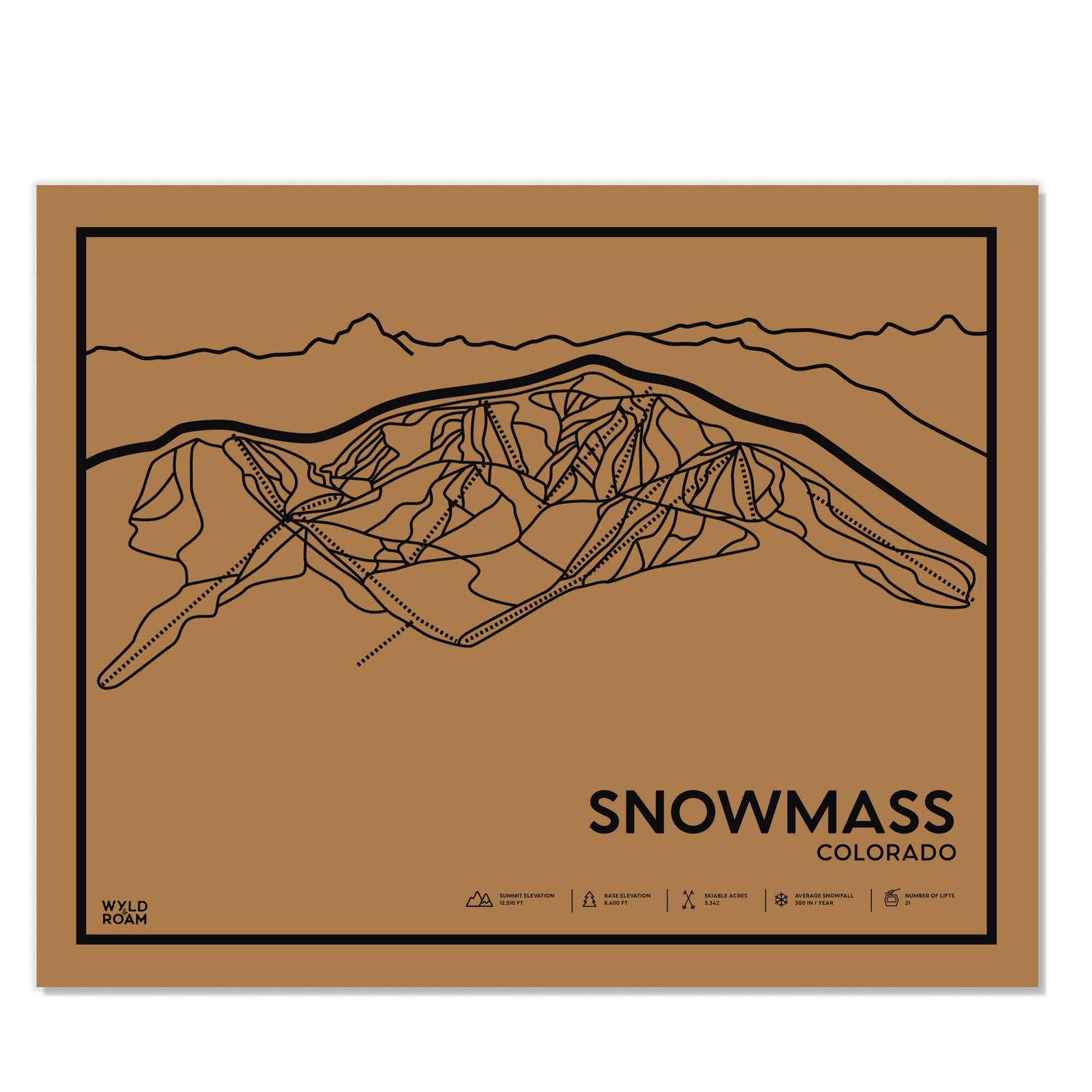 Snowmass Trail Map - Etsy