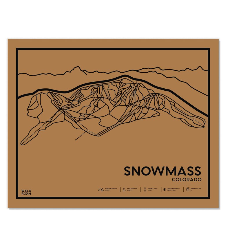 Snowmass Trail Map - Etsy