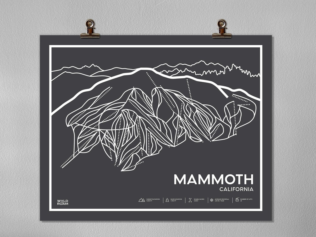 Mammoth Printable Ski Map, Mammoth Ski Map, Mammoth Trail Map, Mountain ...