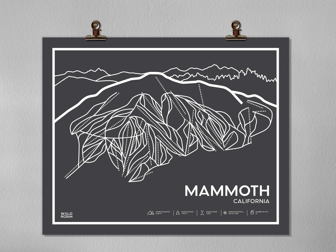 Mammoth Printable Ski Map, Mammoth Ski Map, Mammoth Trail Map, Mountain ...