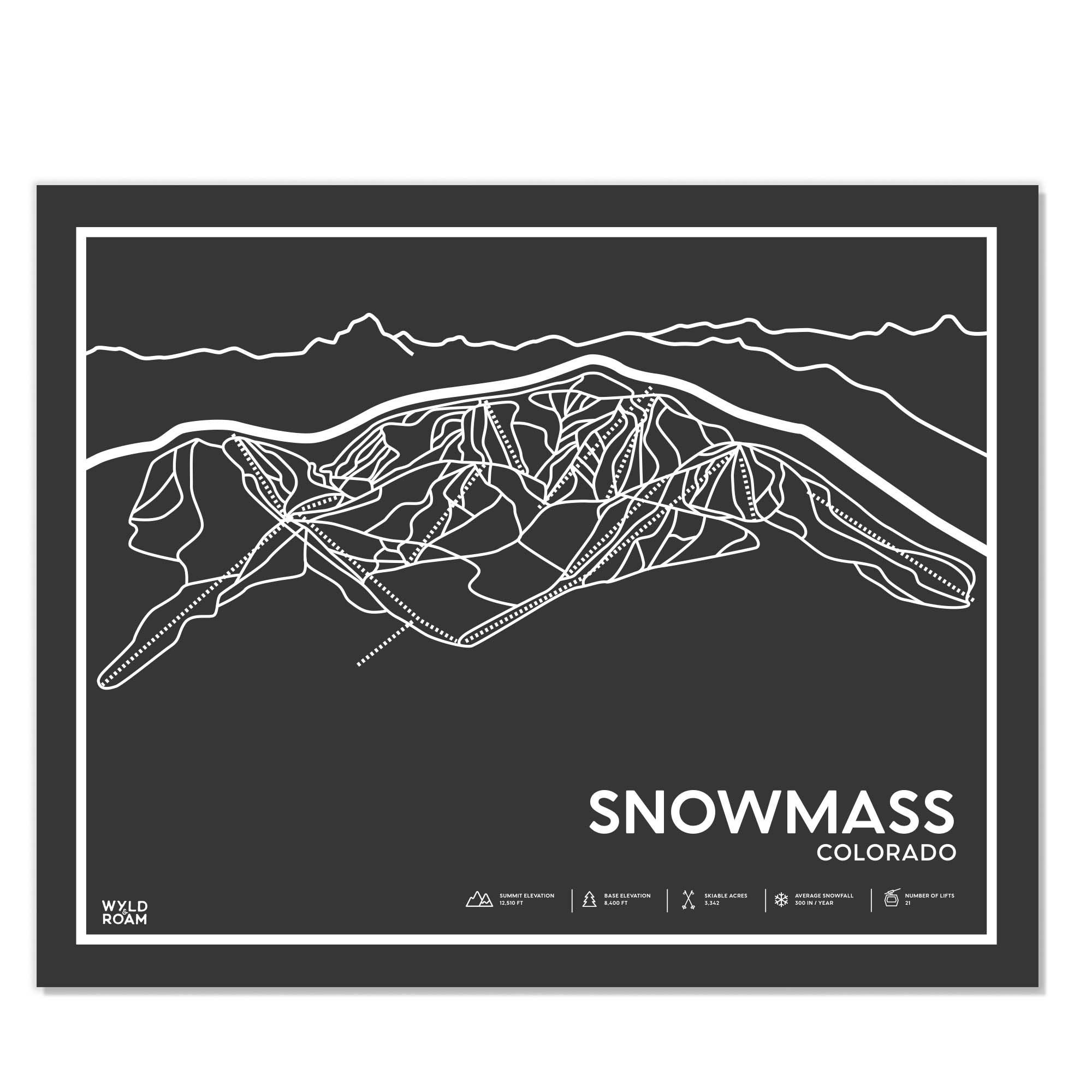Snowmass Trail Map - Etsy