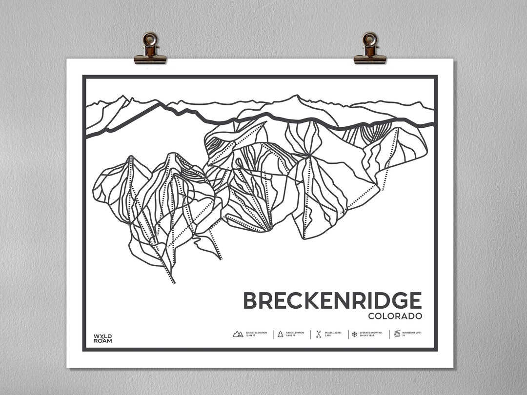 Breckenridge Printable Ski Map Art, Breckenridge Trail Map ...